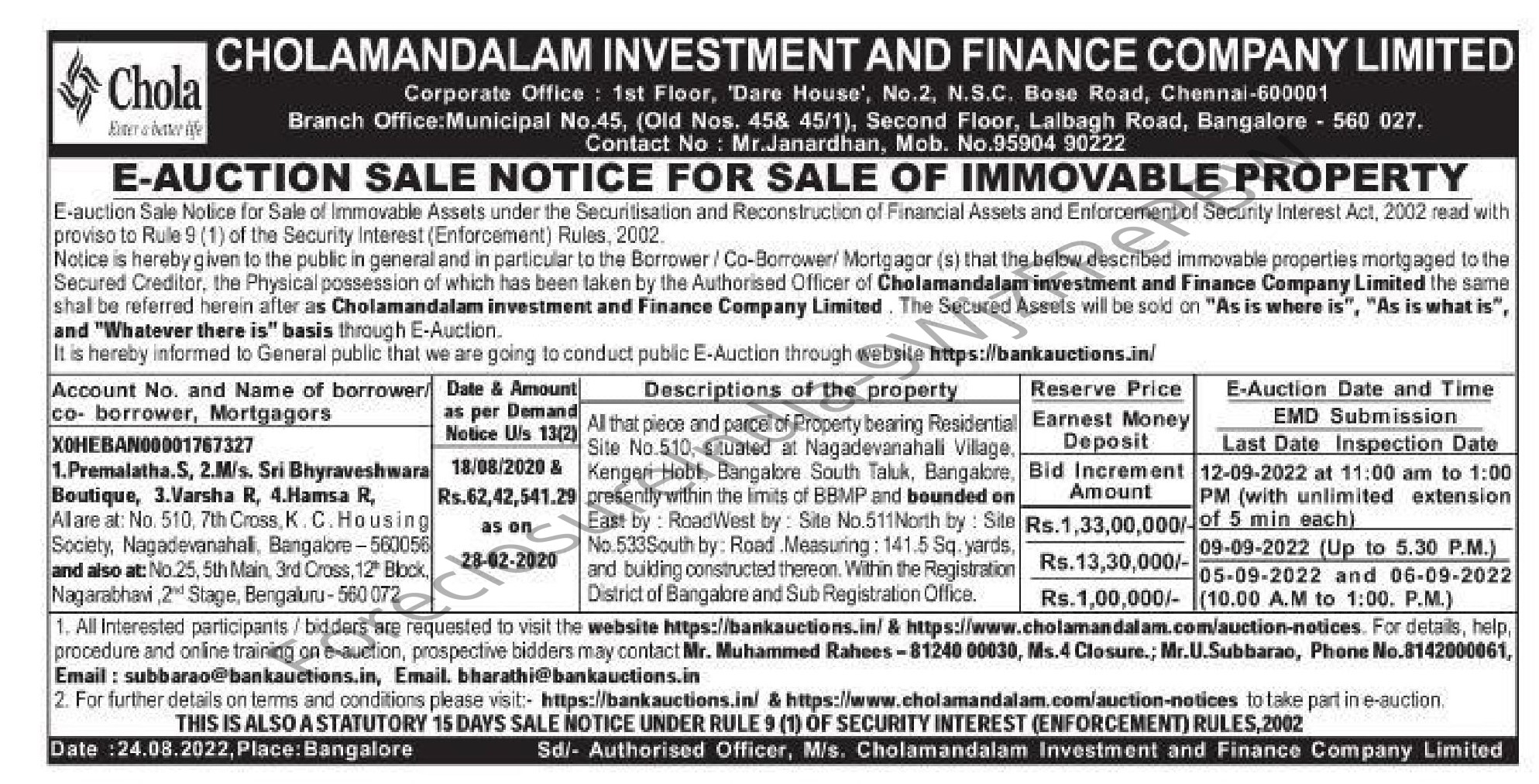Land and Building at Nagadevanahalli Village, Kengeri Hobli, Bangalore ...
