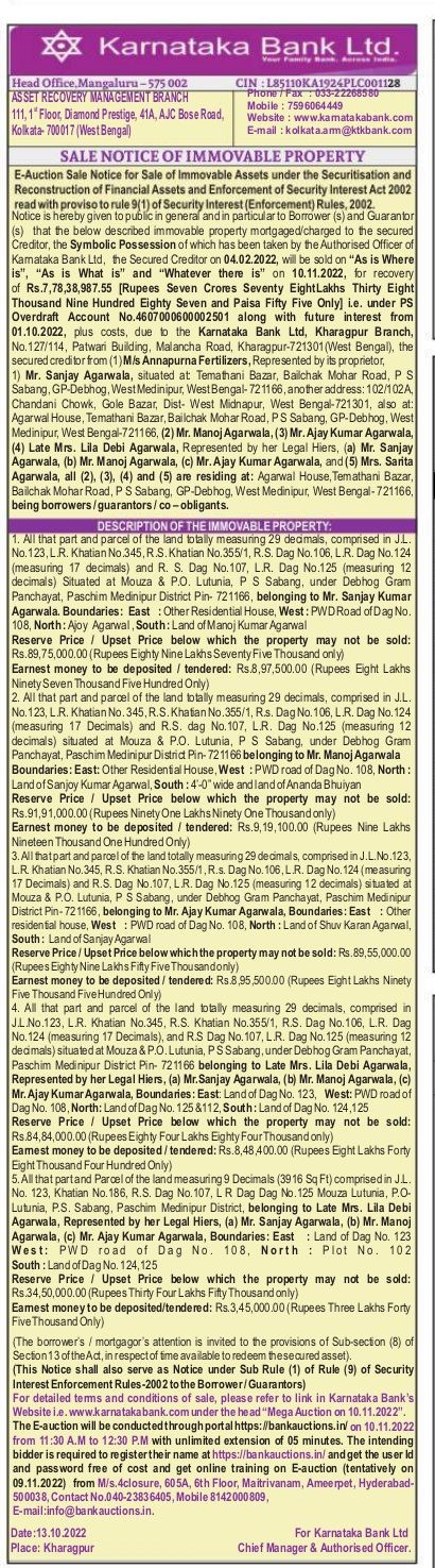 Land at Lutunia, Debhog Gram Panchayat, Paschim Medinipur District ...