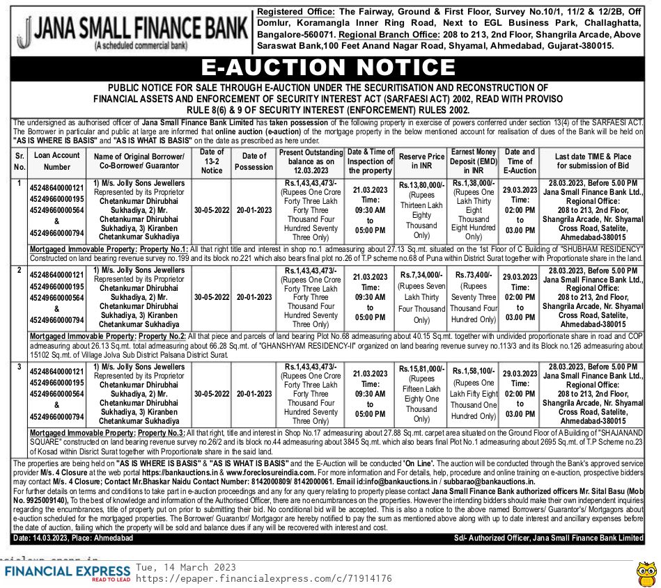 Plot at Village Jolva Sub District Palsana District Surat – BankAuctions.in