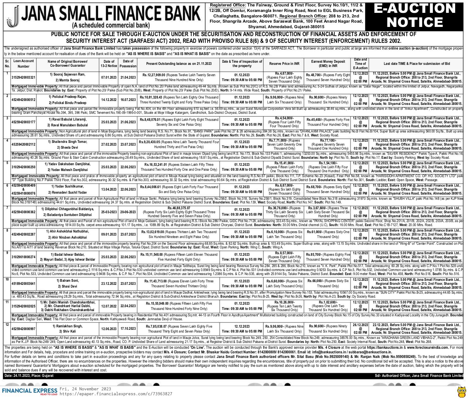 Flat at Moje Village Pariya, Taluka Olpad, District Surat – BankAuctions.in