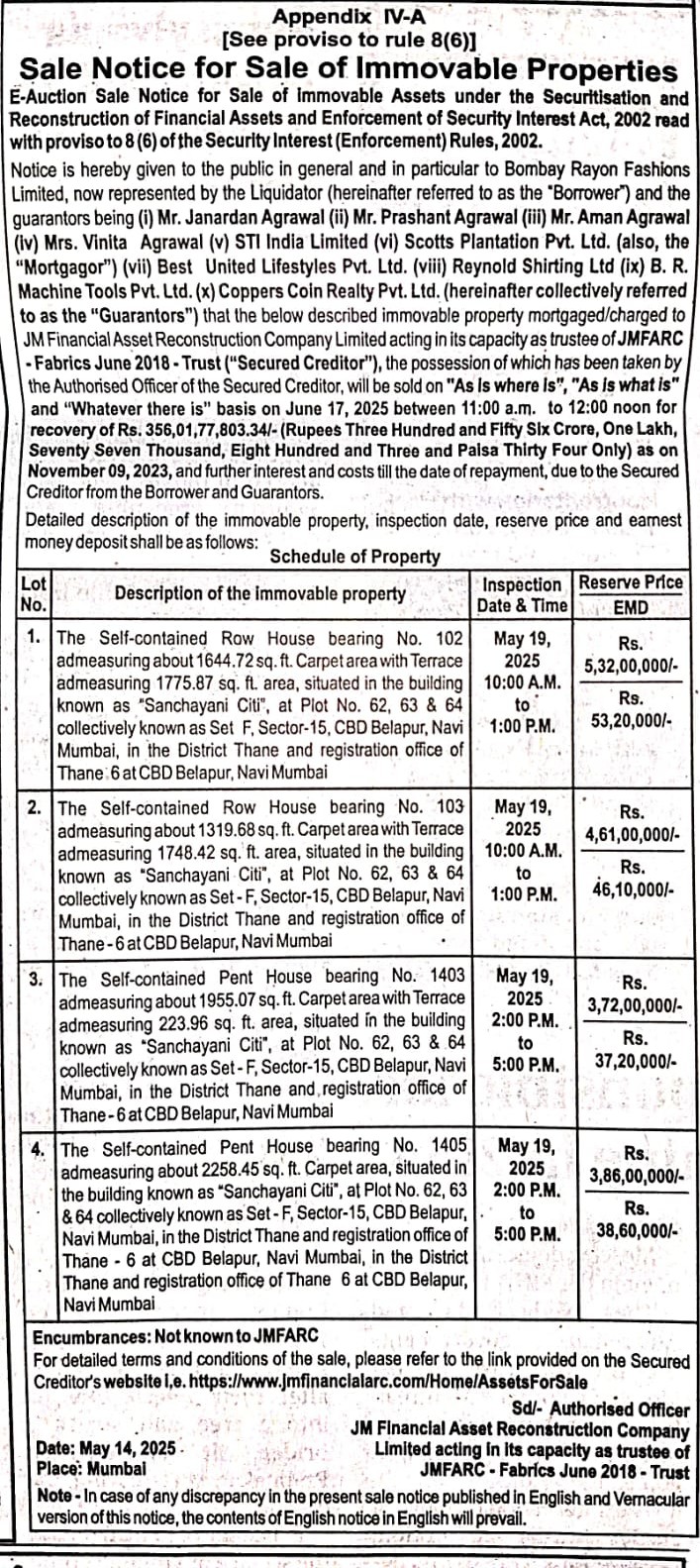 Row House at Sector 15, CBD Belapur, Navi Mumbai – BankAuctions.in